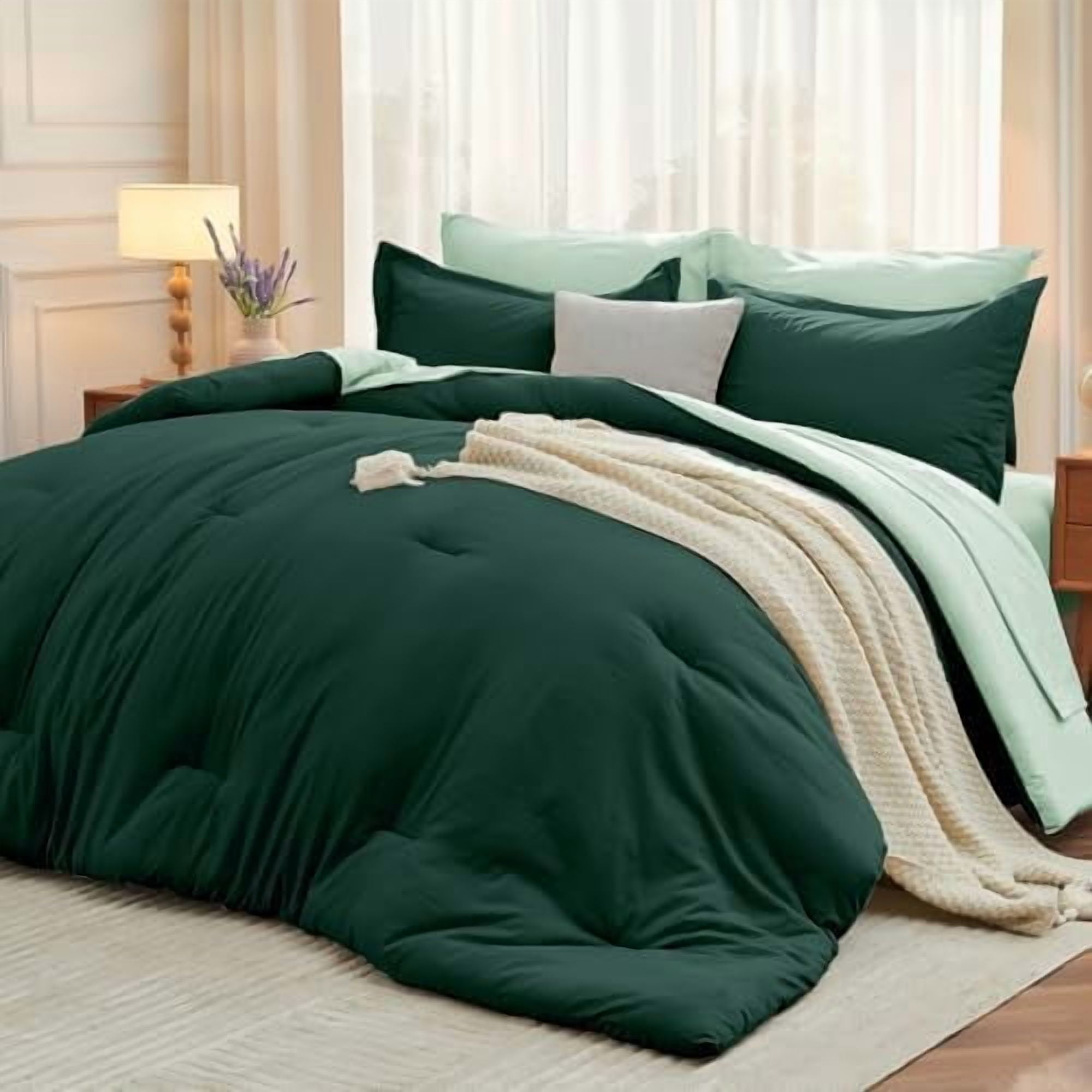 7 Pieces King Comforter Set, Soft Bed in a Bag King Size, All Season ...