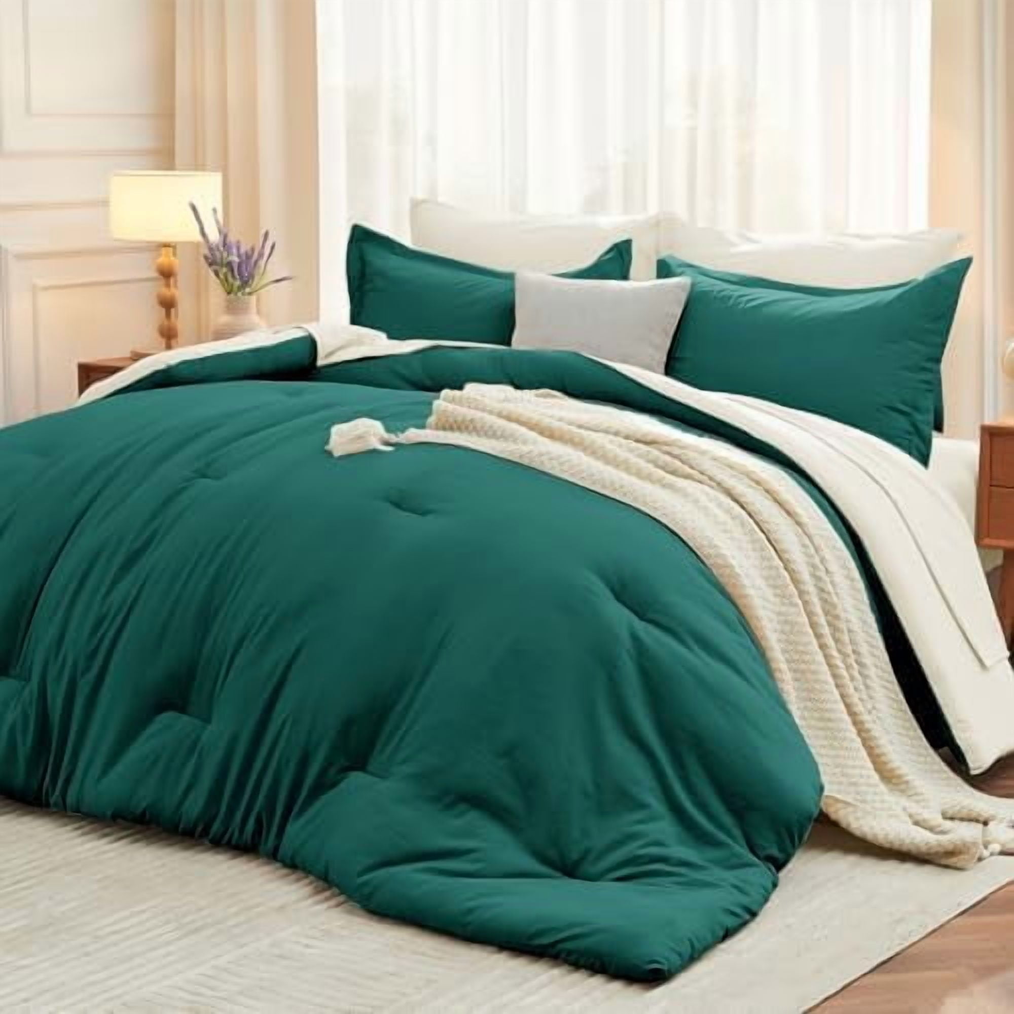7 Pieces King Comforter Set, Soft Bed in a Bag King Size, All Season ...