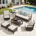 7 Pieces Outdoor Conversation Sets with Coffee Table, Side Table ...
