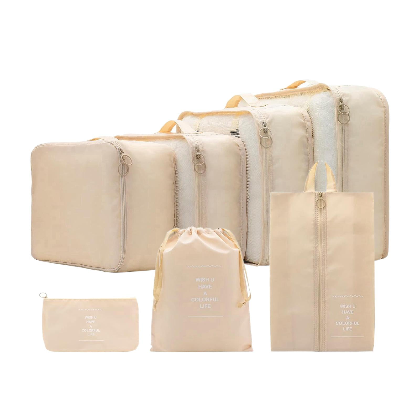 7 Pieces Packing Cubes Travel Organizers Clothing Sorting Packages ...