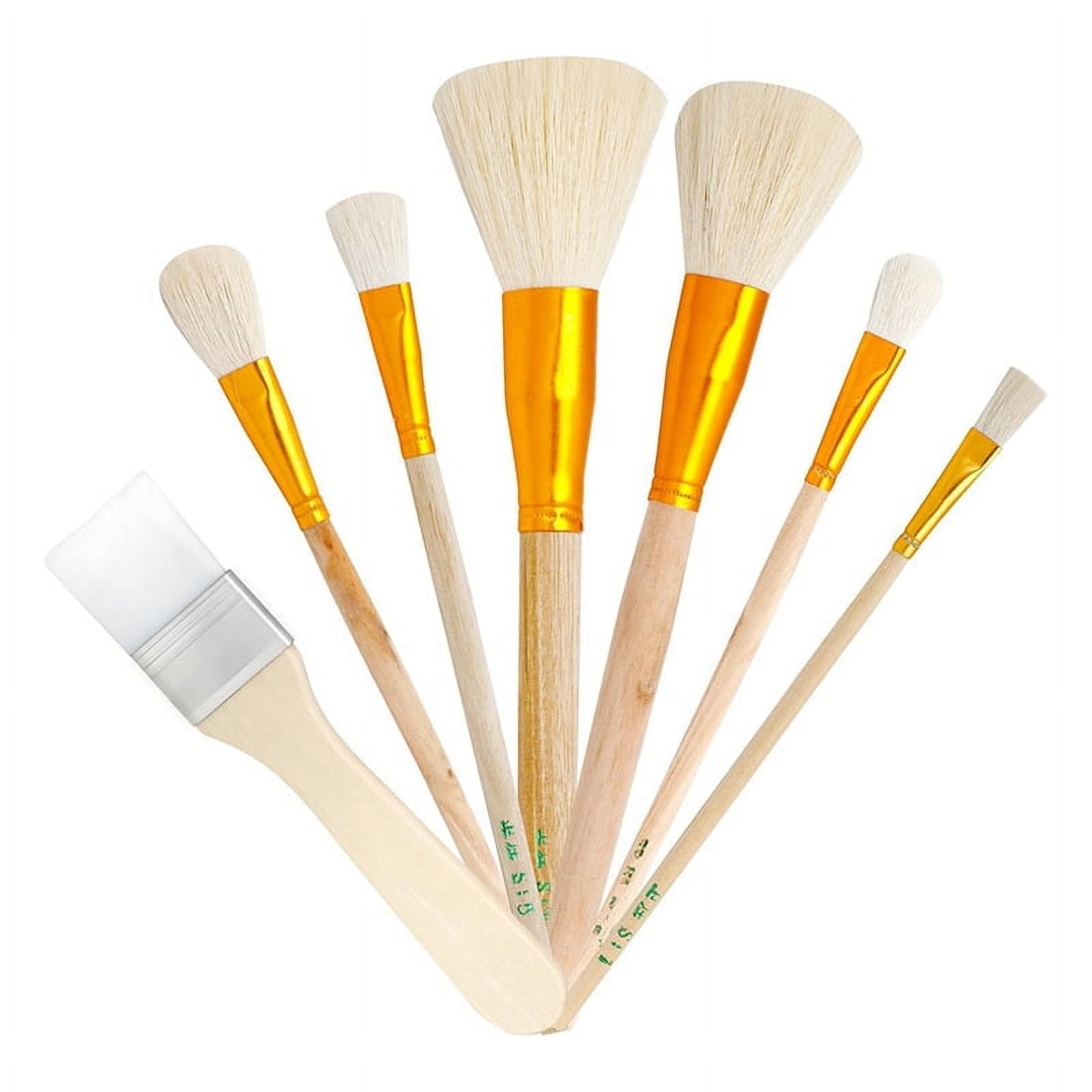 7 Pieces Paint Brushes for Acrylic Painting Mop Brush with Wooden ...