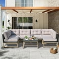 Clearance! 7 Pieces Patio Funiture Set, Outdoor Furniture Sectional ...