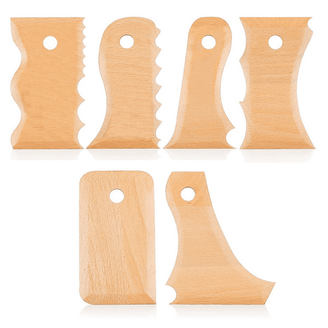7 Pieces Pottery Trimming Tools Clay Foot Shaper Texture Wooden Profile Rib Bundle - Walmart.com