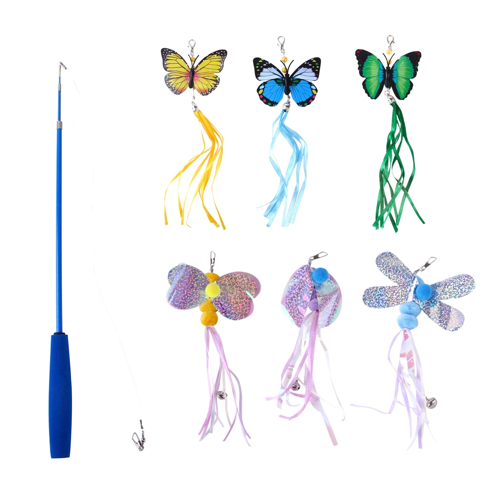 7 Pieces Retractable for Toy Wand Includes for Fishing Rod with 6pcs ...