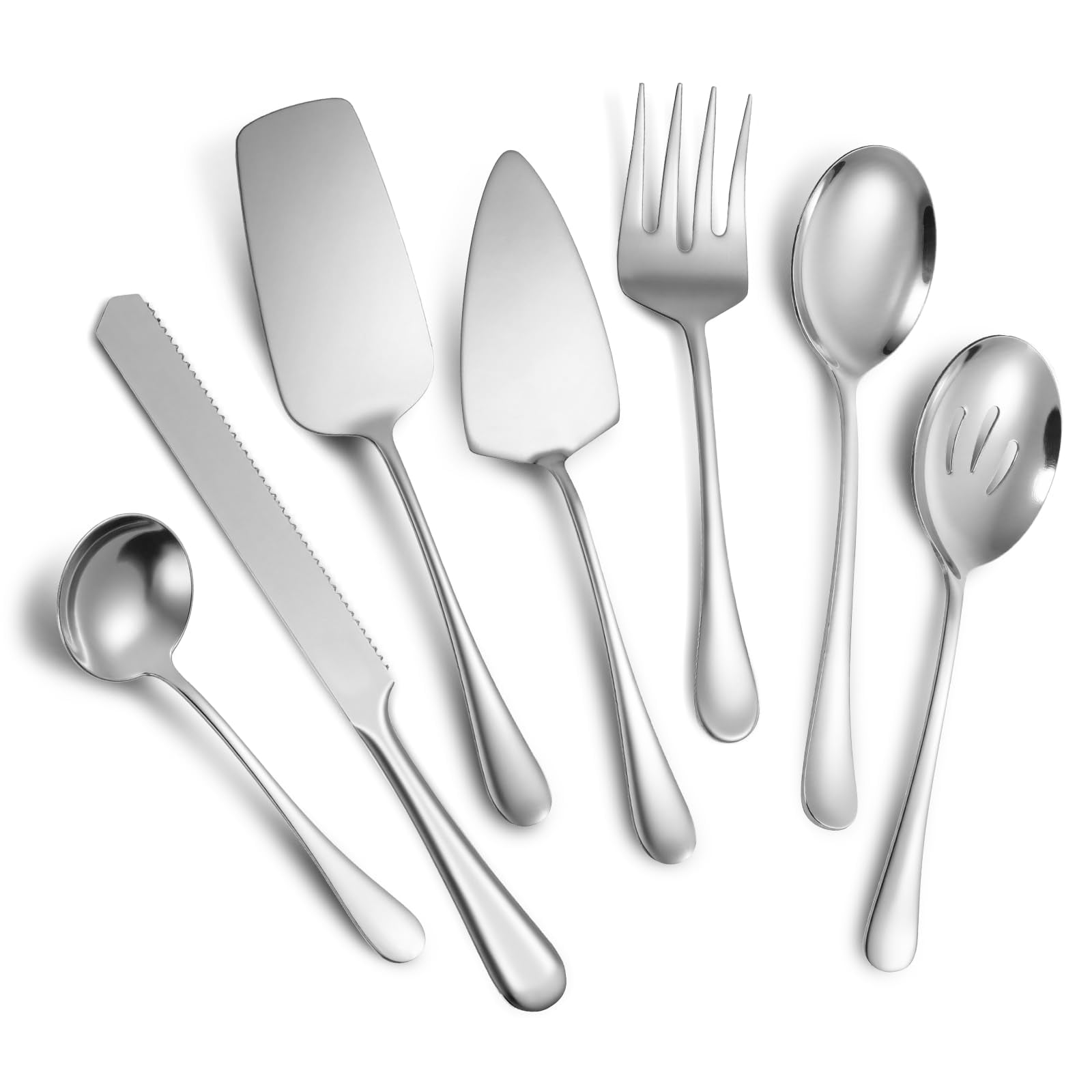 7 Pieces Stainless Steel Flatware Wedding Knife And Server Cake Cutting ...