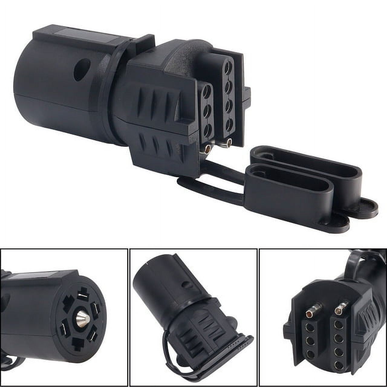 Optronics A57WBP 7-Way Round Blade to 5-Way Flat Pin Connector Adapter ...