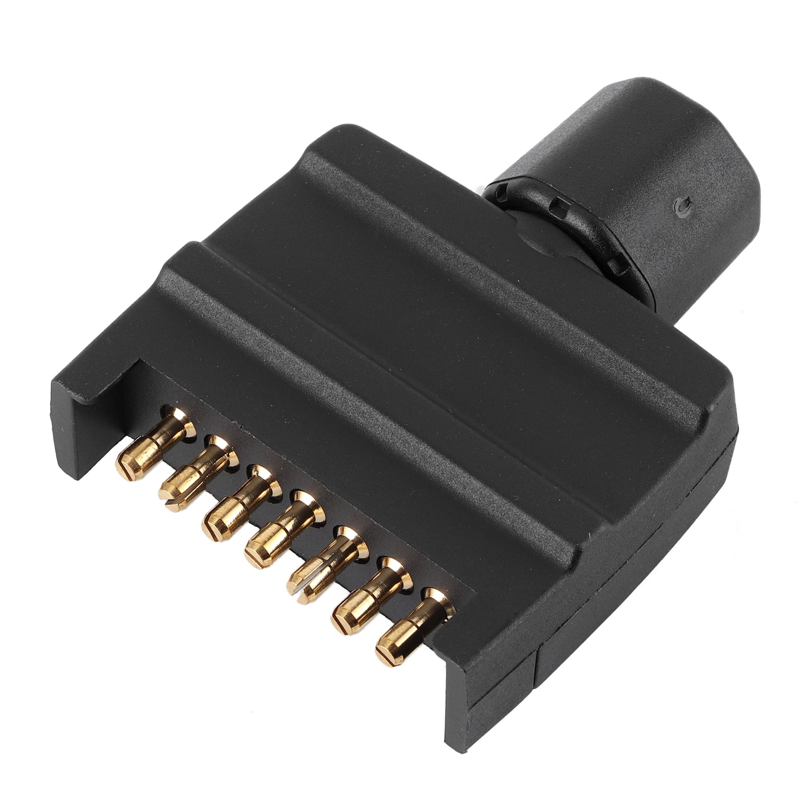 7 Pin Flat Male Plug Trailer Socket Connector Adaptor Black for ...