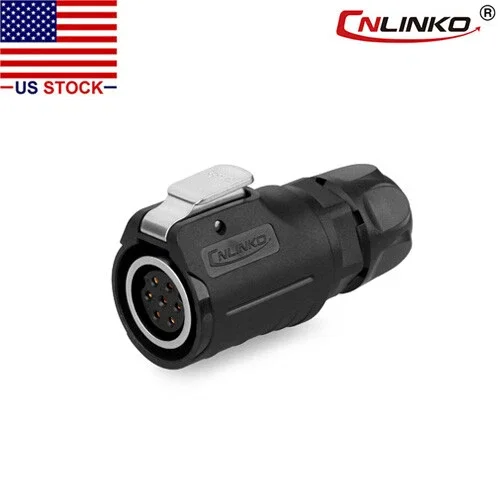 7 Pin M16 Size Power Circular Connector Female Plug Outdoor Waterproof ...