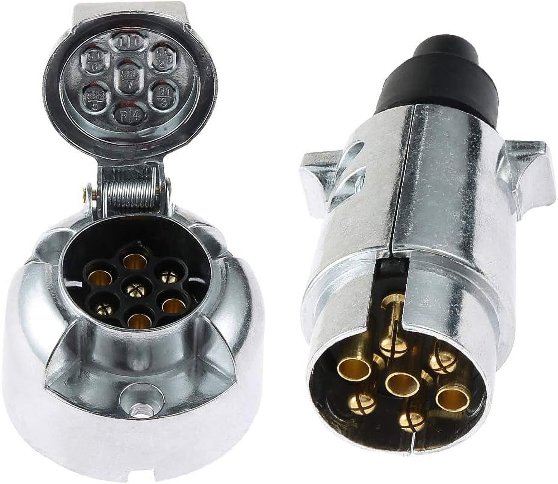 7 Pin Metal Trailer Plug and Electrical Trailer Plug, 7 Pin Female 12V ...