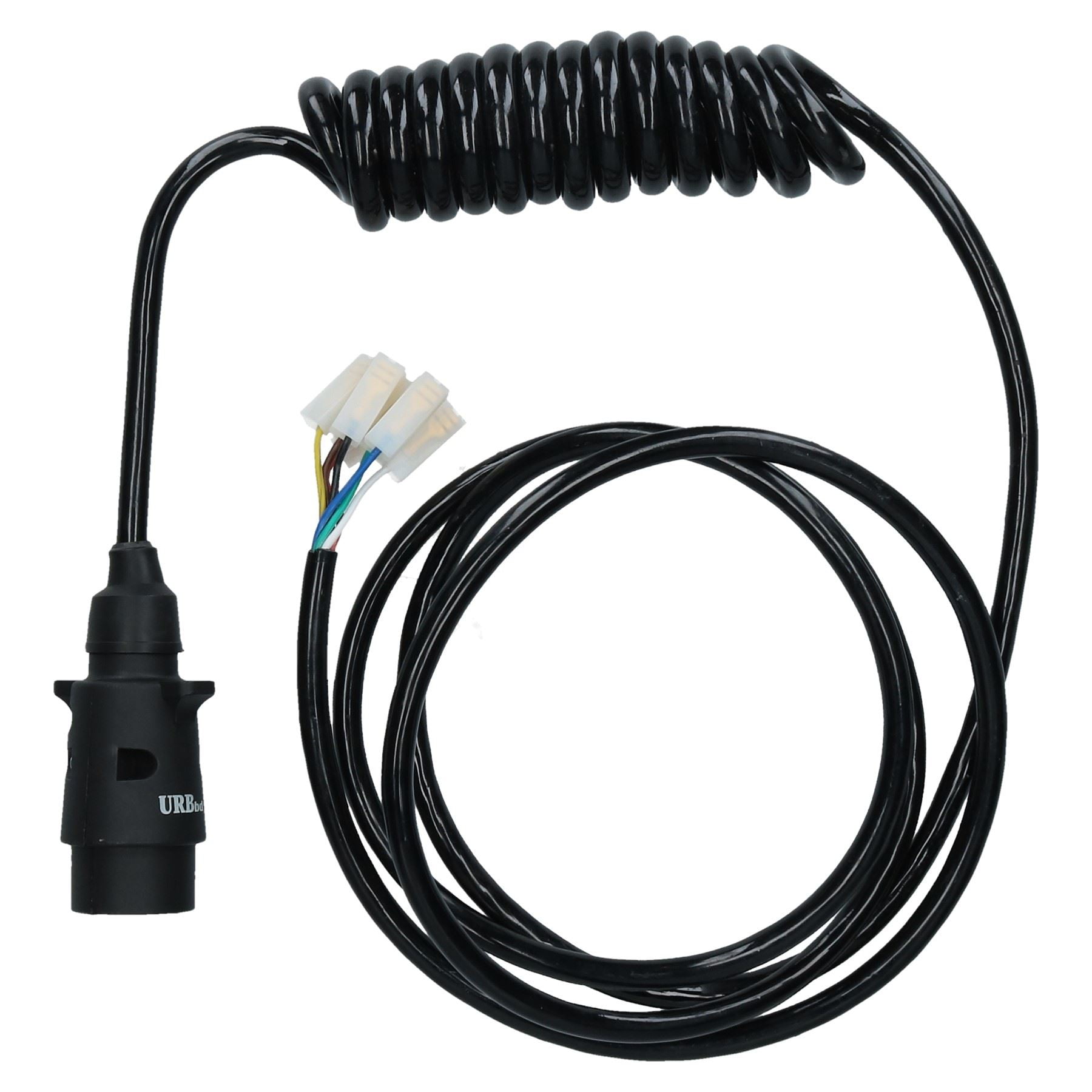 7 Pin Style Plug With Trailer Curly Extension Lead Cable 2 Metres For ...