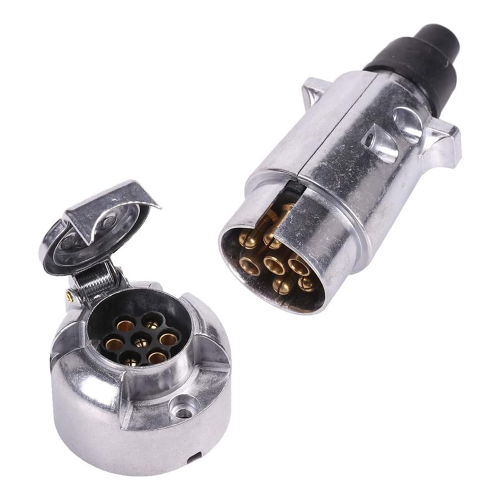 7 Pin Towbar Trailer Socket Metal Aluminium Alloy Towing 12V Round ...