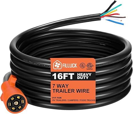 7-Pin Trailer Plug Heavy Cord with Double Prongs Trailer Connector ...