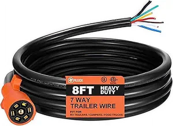 7-Pin Trailer Plug Heavy Cord with Double Prongs Trailer Connector ...