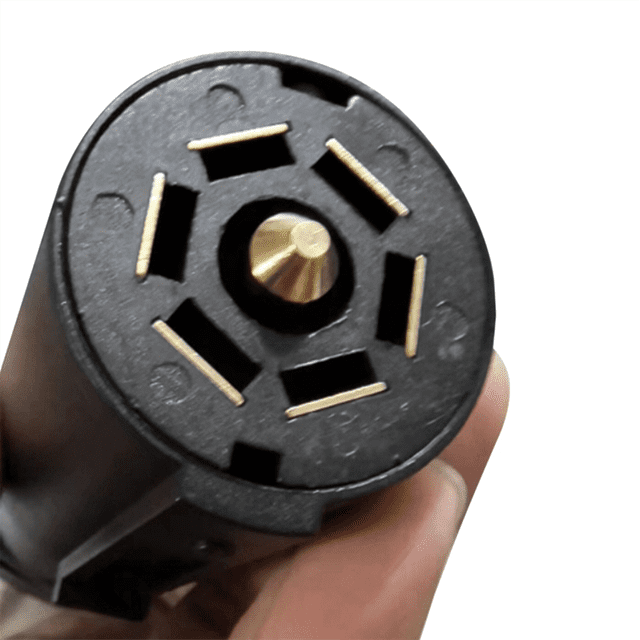 7 Pin Trailer Plug Waterproof, Round RV-Style 7 Way Trailer Plug ...