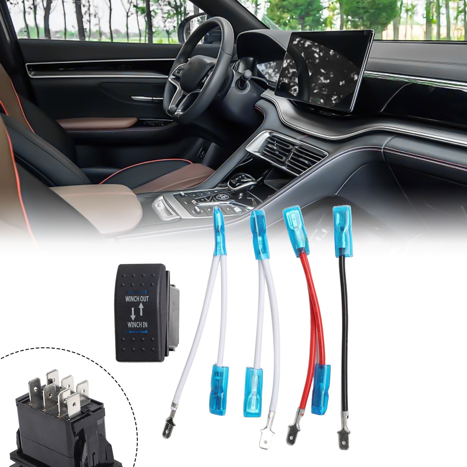 7-Pin Winch In/Out Rocker Switch For Upgrading Most Wiring Harness To ...