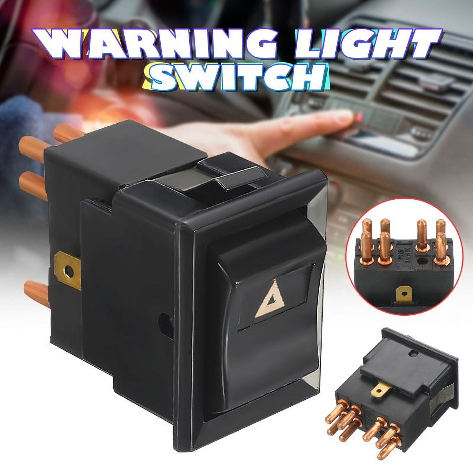 7 Pins Black Hazard Warning Lamp Switch For Defender 90 110 130 ...