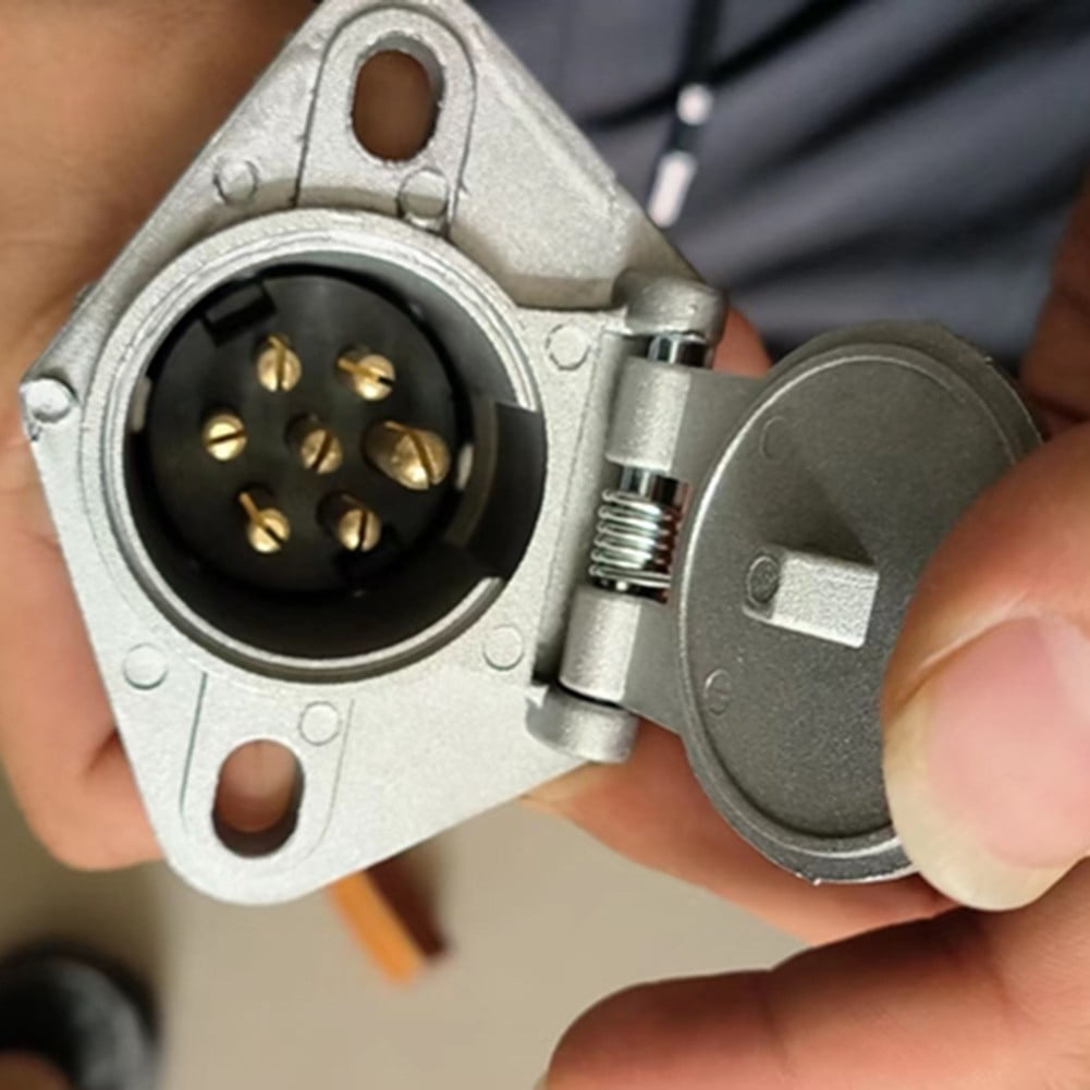 7 Pins Socket Semi Trailer Truck Light Connector Round Split Pin ...