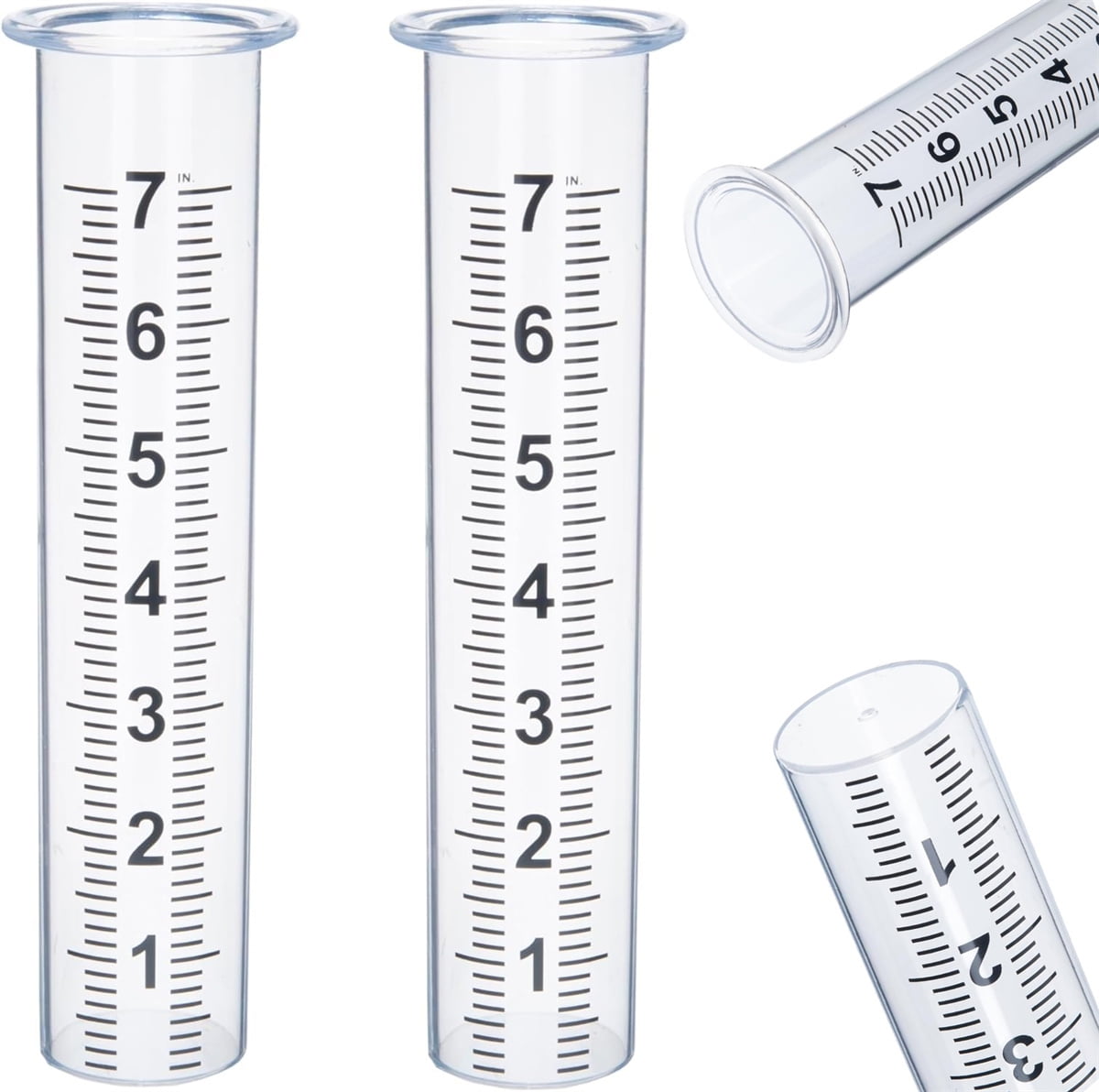 7" Plastic Rain Gauge Replacement Tube,Happon Outdoor Plastic Rain ...