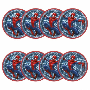 Amscan Spiderman 7-Inch Paper Plates, Mask Shape, Party Birthday ...