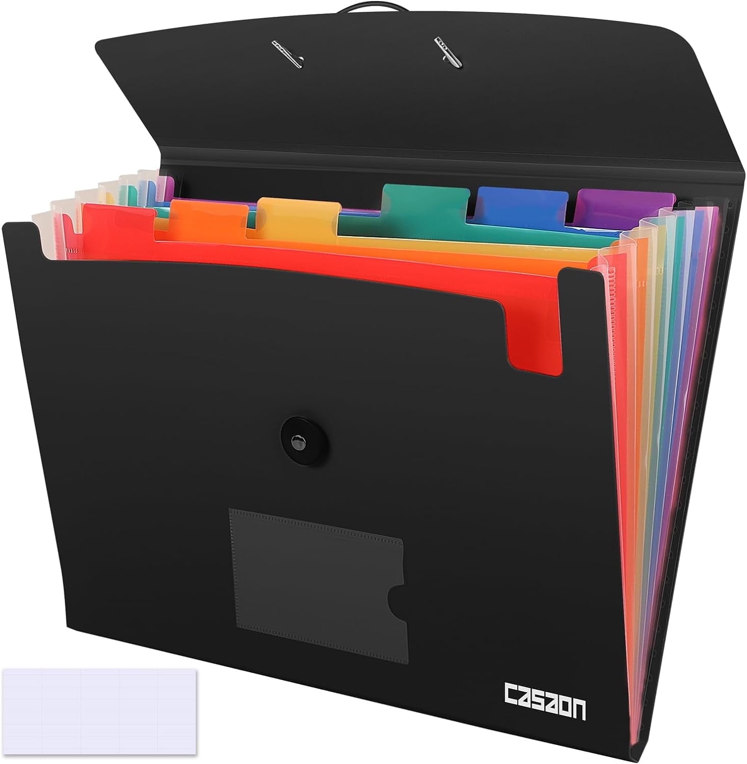 7 Pocket A4 Letter Size Expanding File Folder, Black - Walmart.com