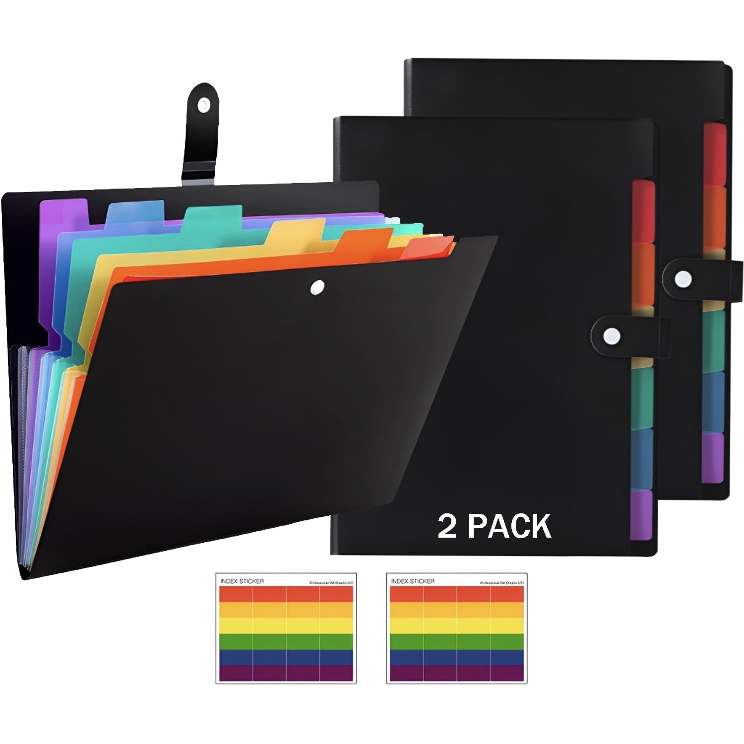 7-Pocket Expanding File Folder – 2 Pack, Durable Accordion Organizer ...