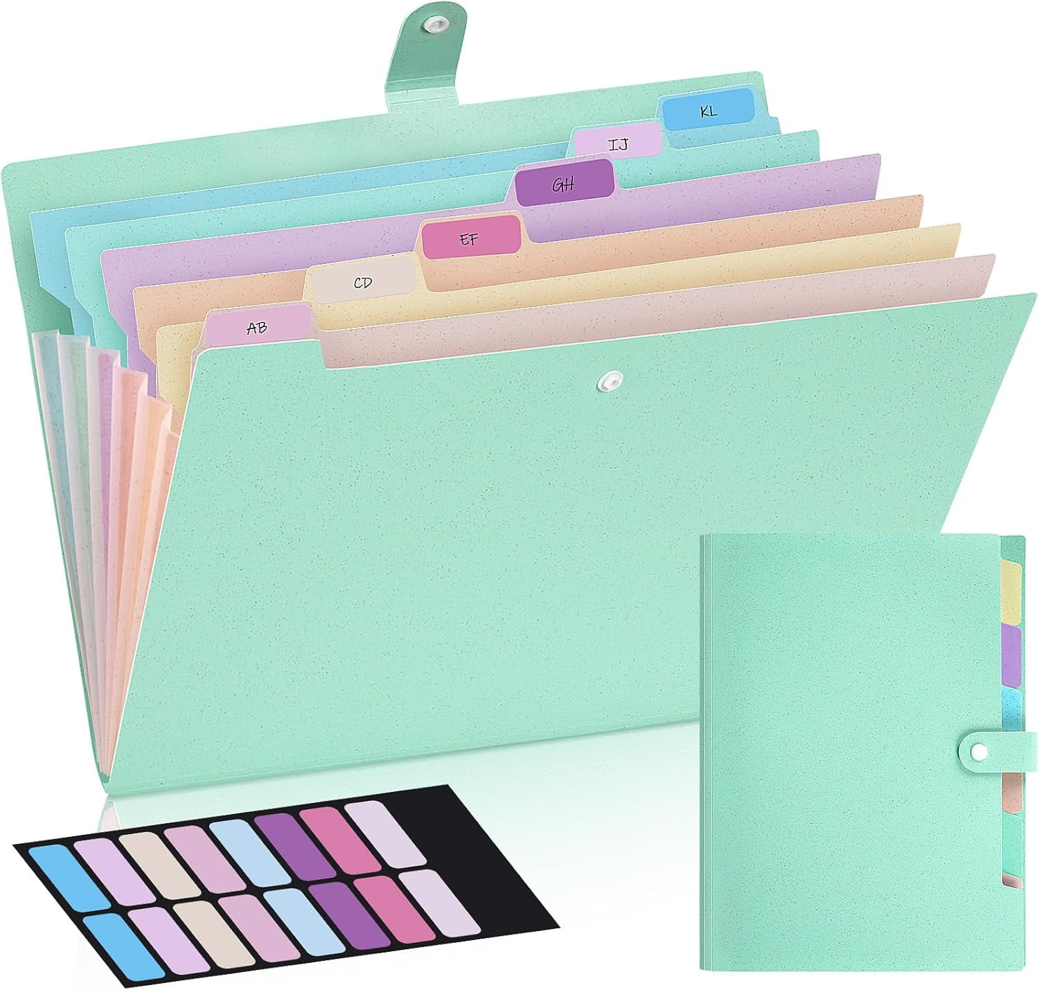 7 Pockets Accordion File Organizer, Wheat Straw Expanding File Folder ...