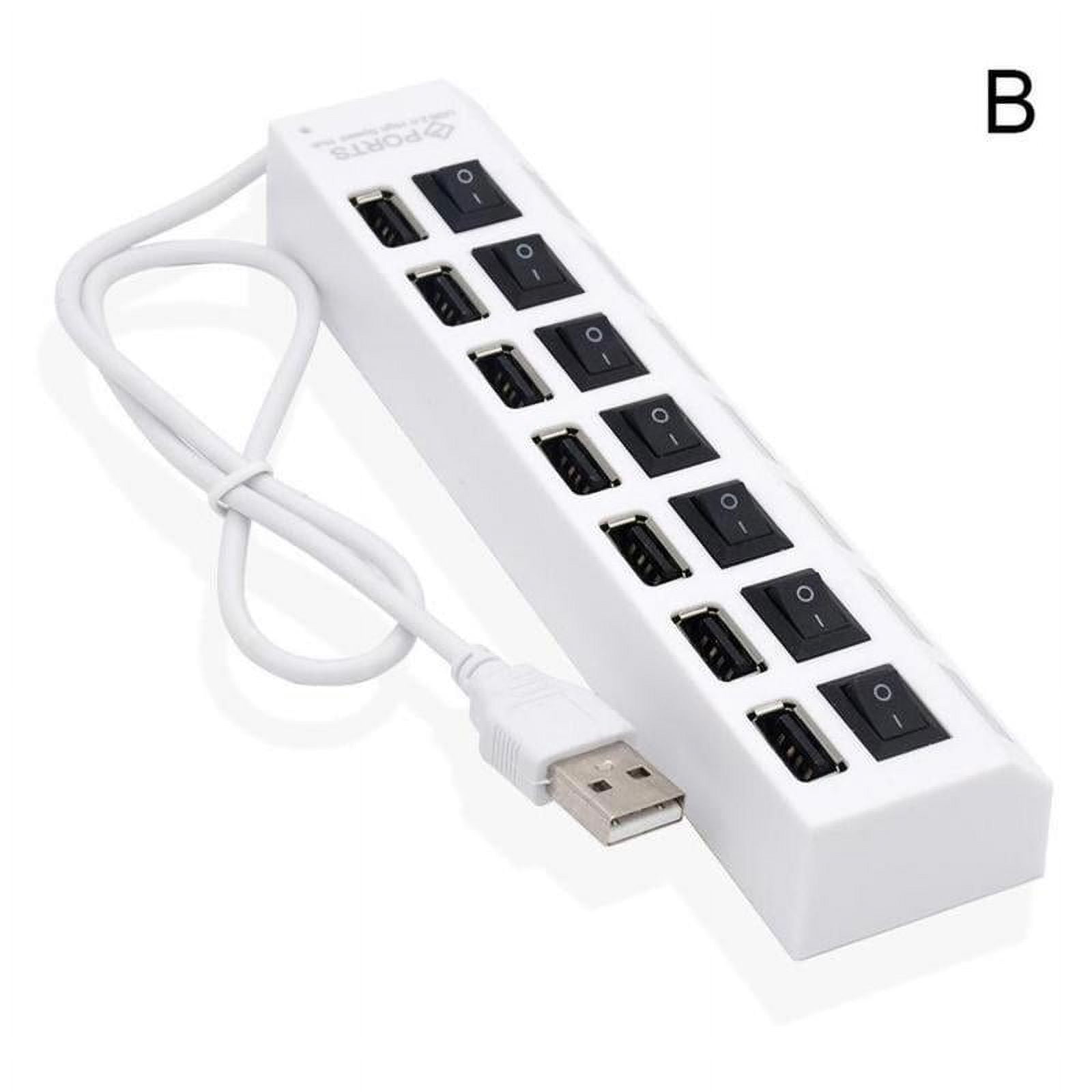 7 Port High Speed USB 2.0 HUB Adapter with Power On/off Switch For Pc ...