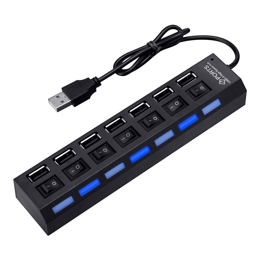 7 Port USB Hub Charging Station, Multi-Port Wall & Travel Charger ...