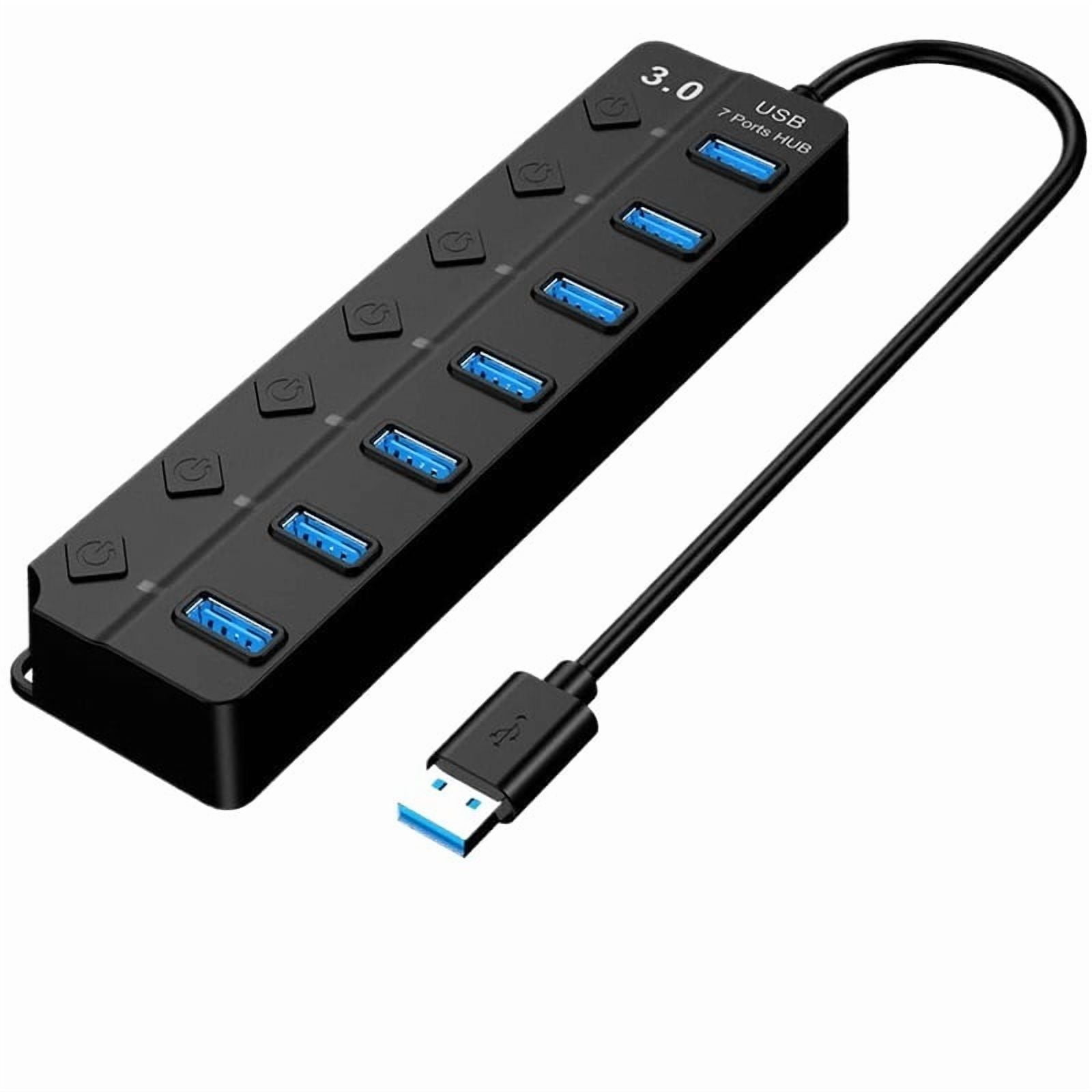 7 Port Multi USB Power Adapter USB 3.0 Splitter Hub Multiple Expander ...