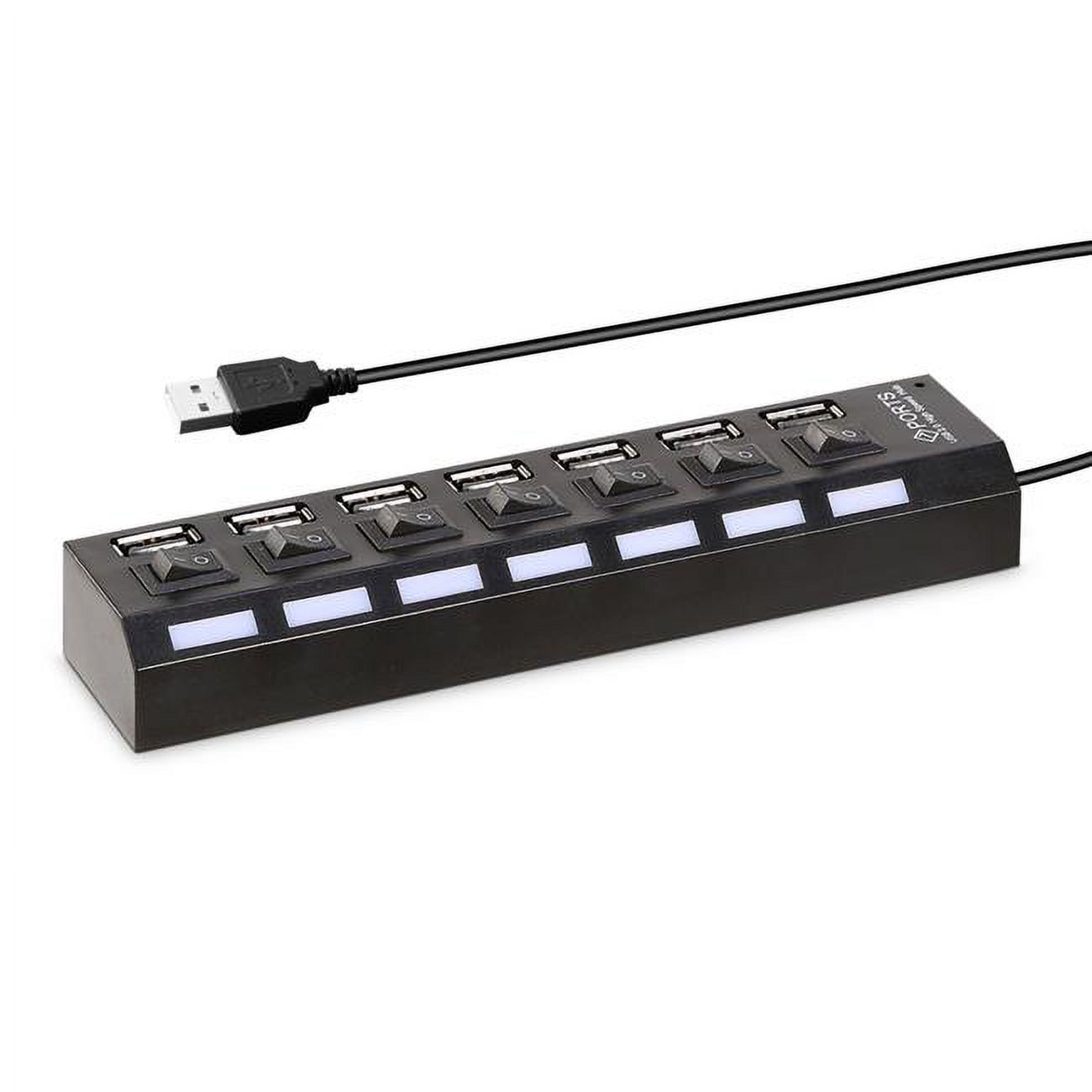 7 Port USB 2.0 Hub - High Speed Multiport with Individual Switches and ...