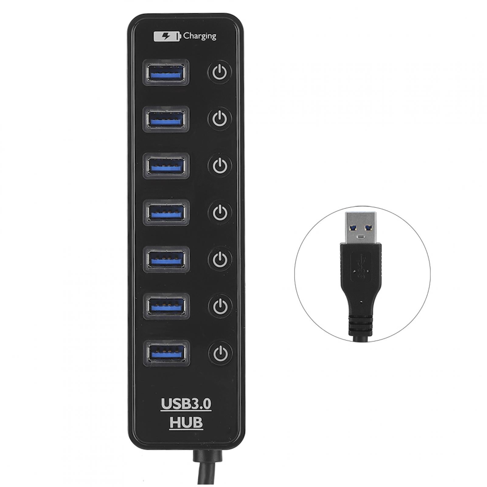 7-Port USB 3.0 Hub with Switch Smart 2A Fast Charging Splitter Docking ...
