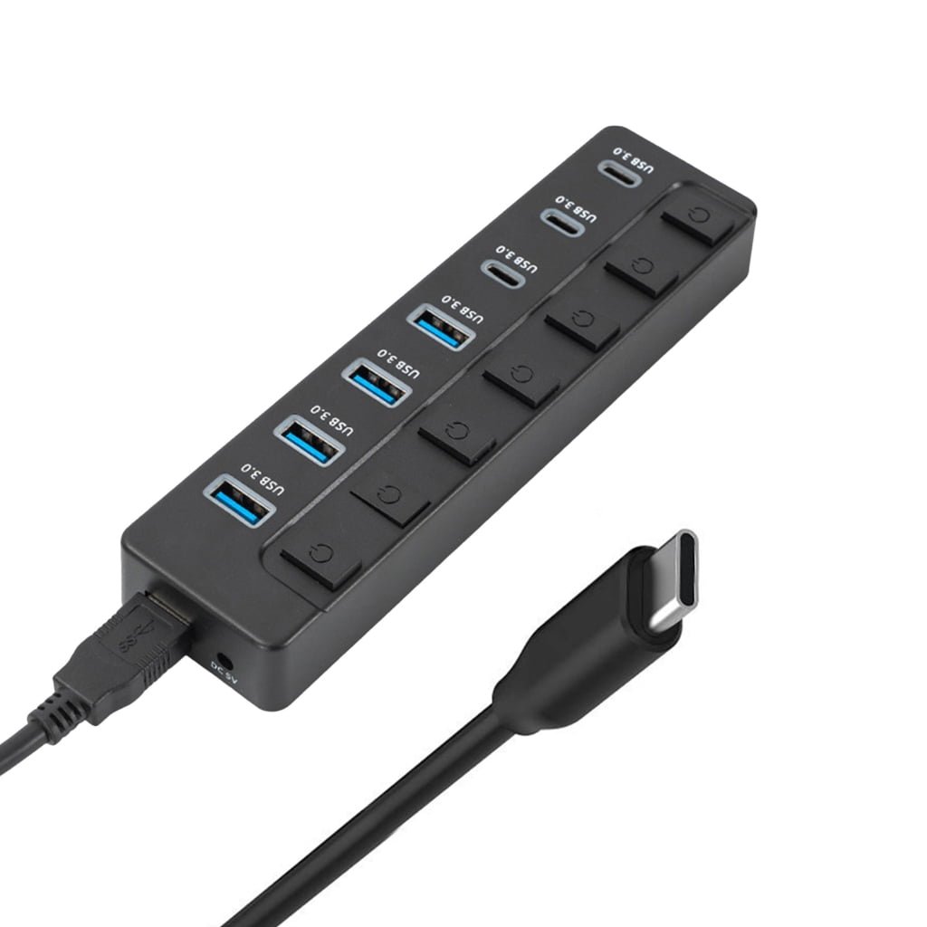 7 Port USB C Adapter With Switches 3 Type C 4x USB3.0 Port 5Gbps Fast ...