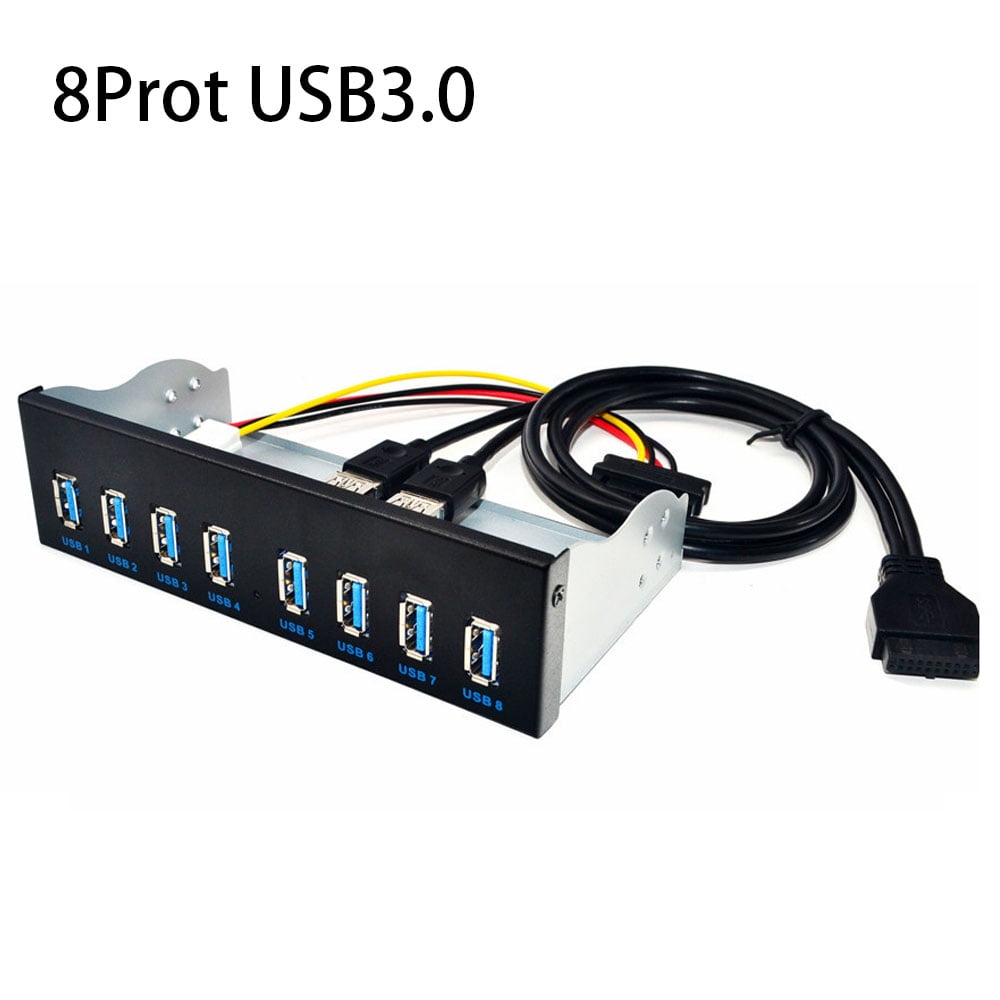7 Ports USB 2.0 3.0 Hub 5Gbs 5.25" CD-ROM Drive Bay CD ROM Front Panel ...