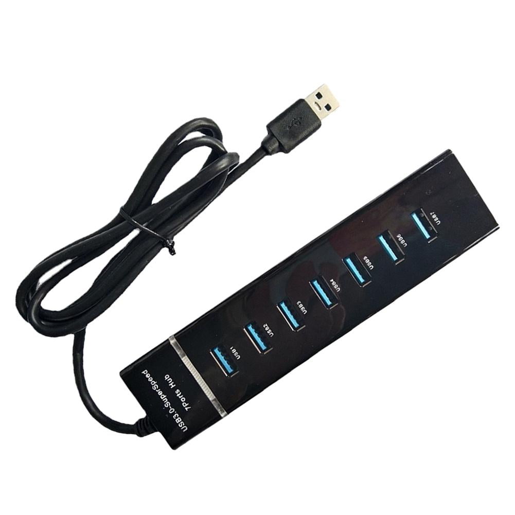 7 Ports USB Hub 3.0 High Speed Splitter Adapter Extension Laptop_ Cable ...