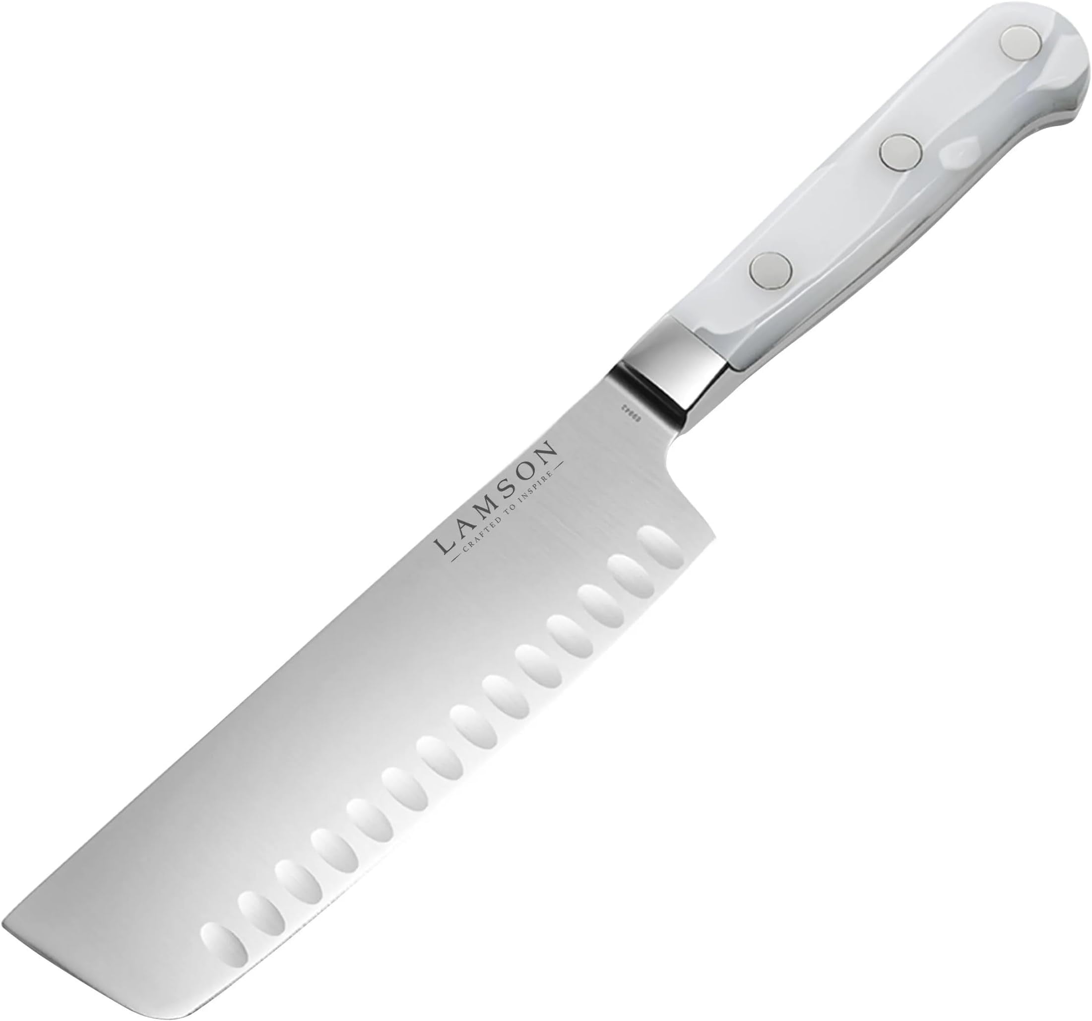 7″ Premier Forged Nakiri Knife with Kullenschliff (Granton) Edge ...