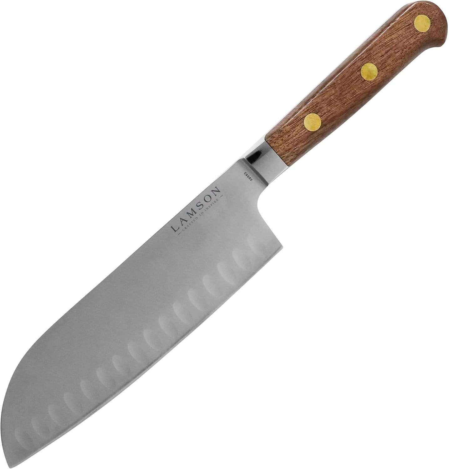 7" Premier Forged Santoku Knife with Walnut Handle and Scalloped Edge ...