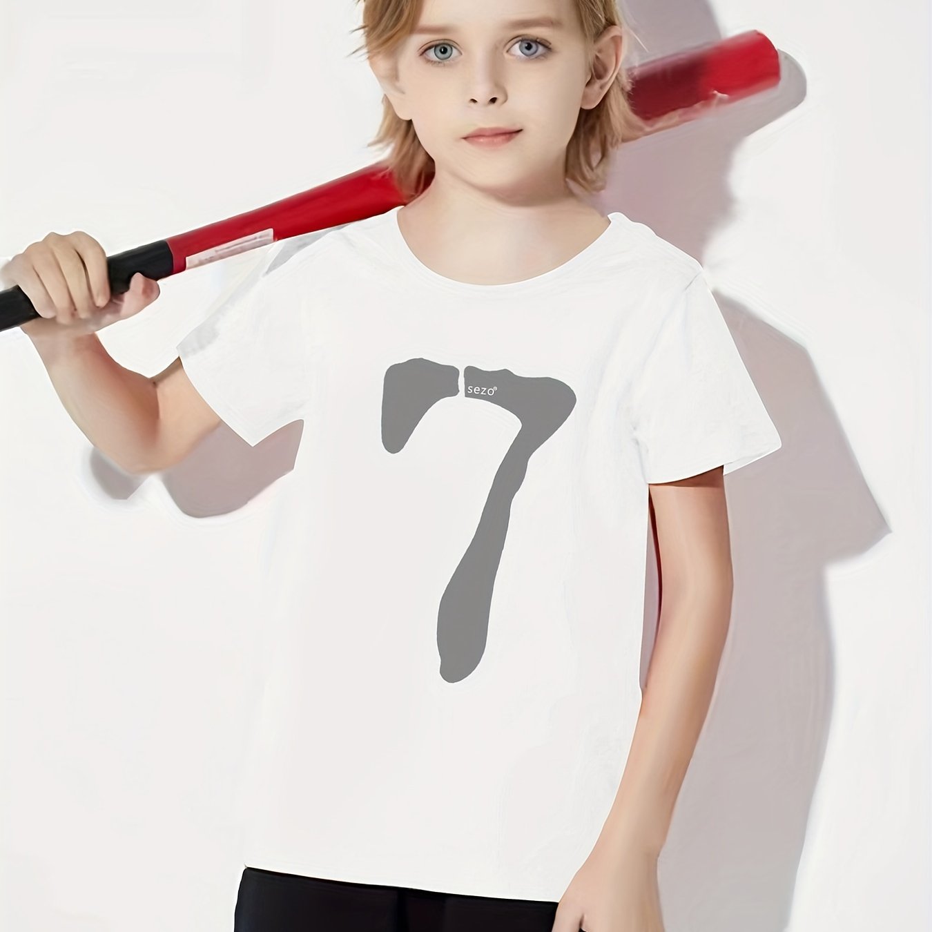 7 Print T Shirt, Tees For Kids Boys, Casual Short Sleeve T-shirt For Summer Spring Fall, Tops As ...