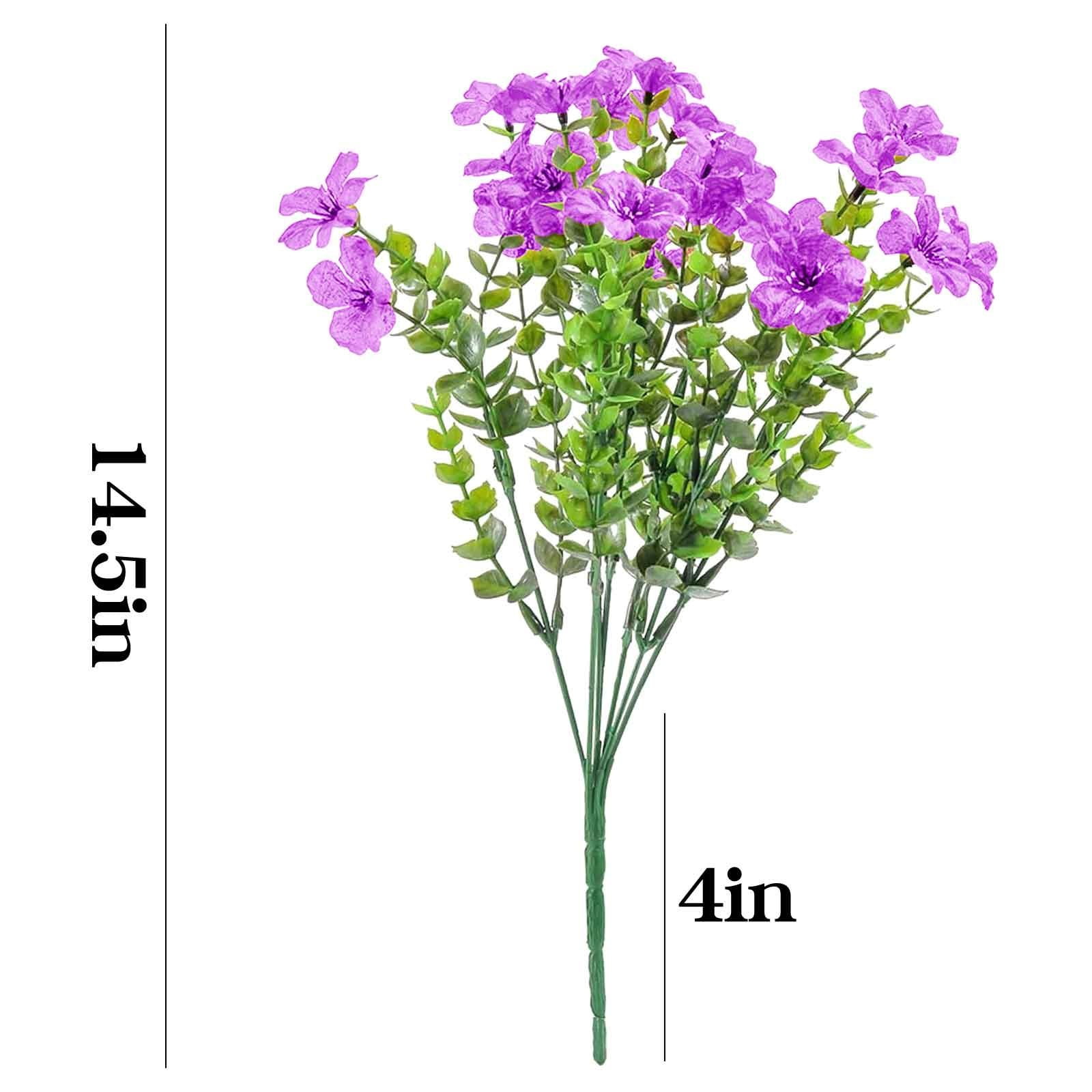 7-Prong Violet Simulation Bouquet, Artificial Flower Arrangement, 2 ...