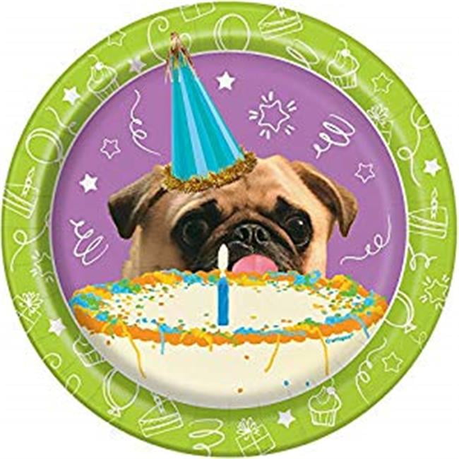 7" Pug Dog Paper Dessert Plates, 8ct - Walmart.com