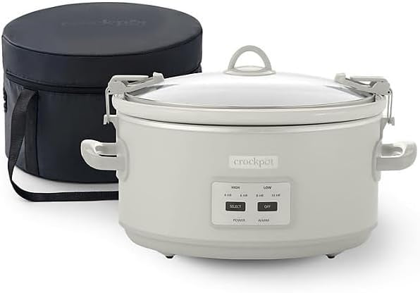 7-Quart Cook & Carry Programmable Slow Cooker with Travel Bag, Locking ...