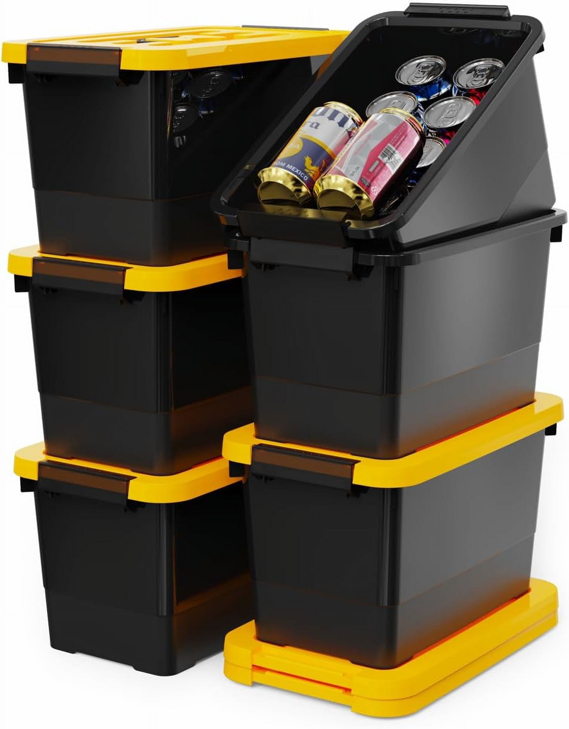 7 Quart Storage Bins with Lids and Latch, 6-Pack Stackable Plastic ...