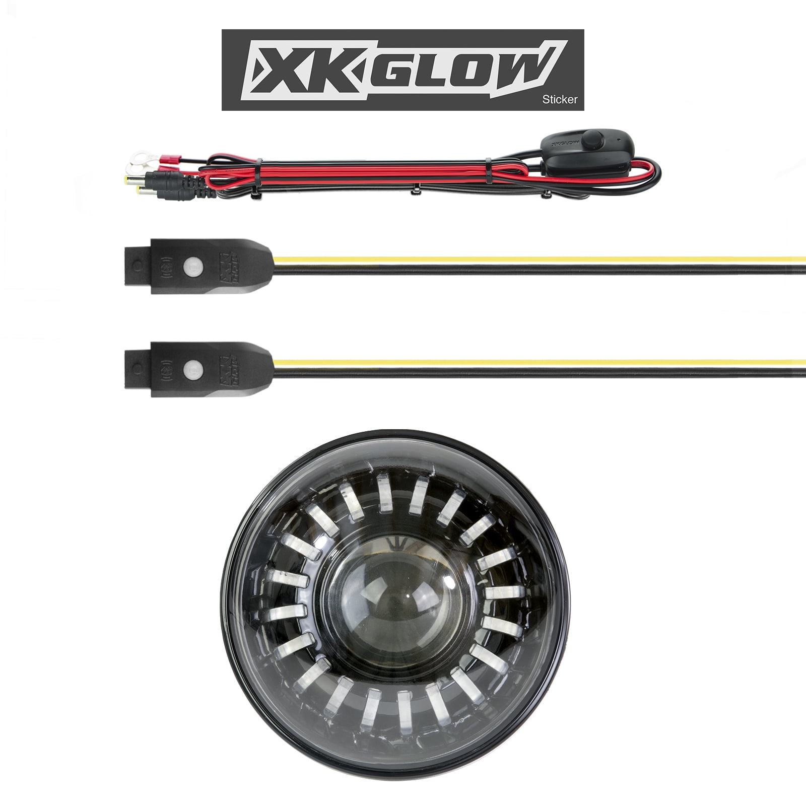 7" RGB LED Harley Headlight XKchrome Bluetooth App Controlled Kit ...