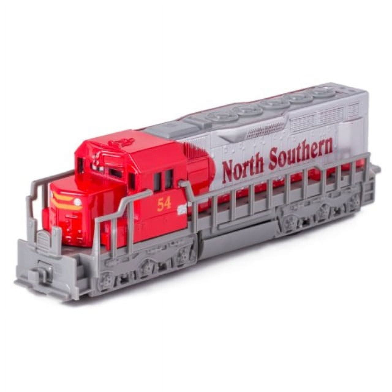 7 Red Die Cast Freight Train Locomotive Toy with Pull Back Action by ...
