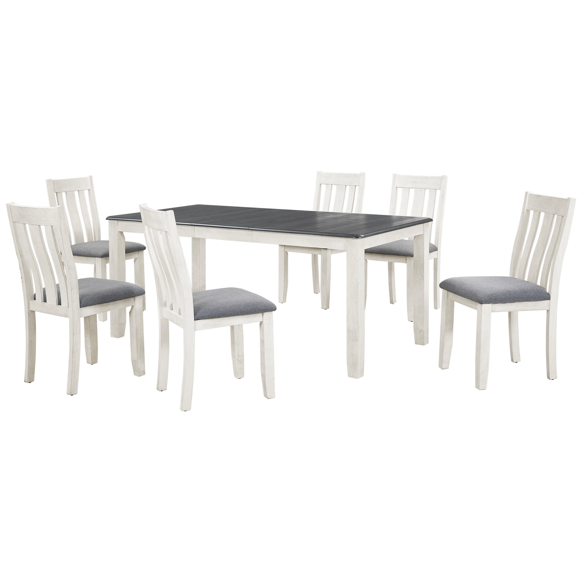7 Retro Dining Table . Gray+white Color Scheme. Extendable & Chairs ...