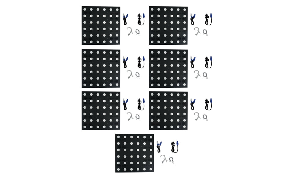 (7) Rockville STAGE MATRIX 36 RGB 6x6 Tri-Colored Matrix Blinder Lights ...