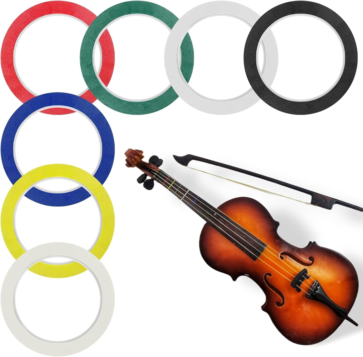 7 Rolls 216ft Violin Fingering Tape Violin Tape Fingerboard Cello ...
