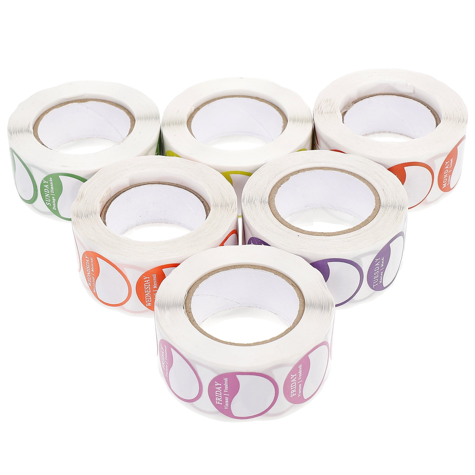 Koolleo 7 Rolls Adhesive Week Stickers Inventory Management Sticker ...