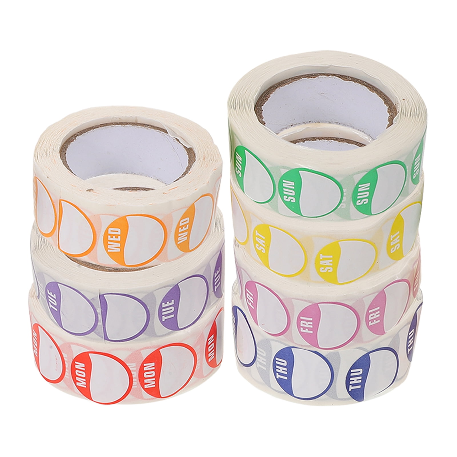 7 Rolls Week Label Sticker Weekdays Labels Day Dot Food Labels ...
