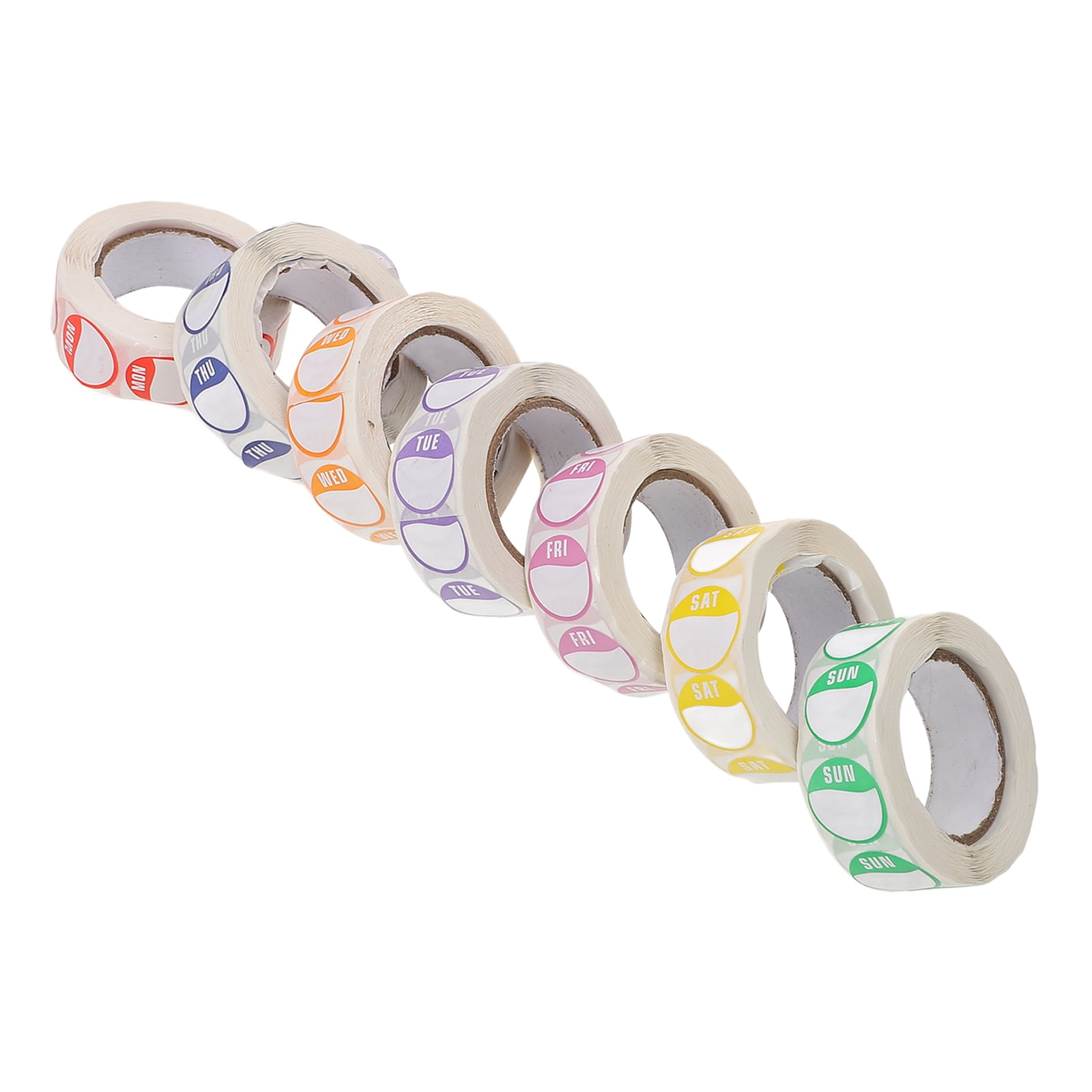 7 Rolls Week Label Weekday Label Adhesive Sticky Label Day Of Week ...