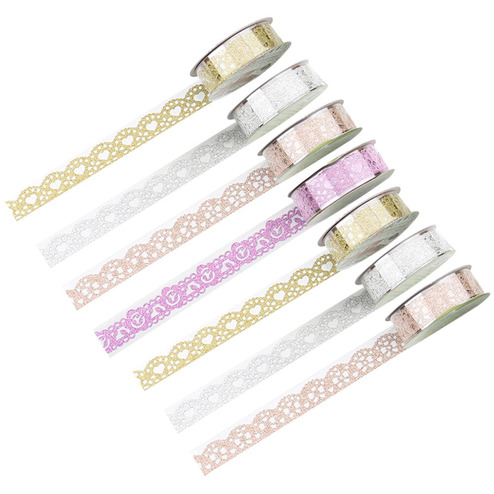 7 Rolls Lace Tape Macrame Decor Sticker Sheets, Cute Wide Washi Tape ...